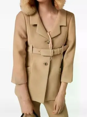 Miu Miu Single-breasted Double Wool Coat