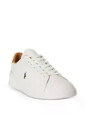 Polo Ralph Lauren Logo Embroidered Leather Sneakers