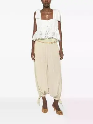Chloé Tie-cuff Satin Trousers - Green