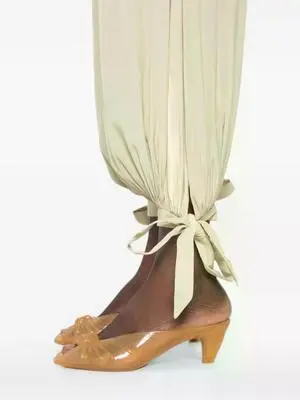 Chloé Tie-cuff Satin Trousers - Green