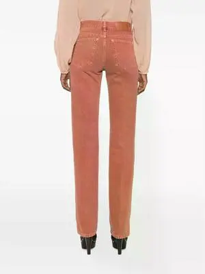 Chloé Straight Leg Jeans In Crimson Brown Denim