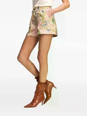 Cinq À Sept Addie Embroidered Mini Shorts - Neutrals