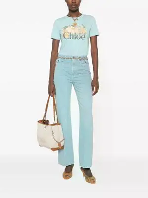 Chloé Logo-patch Wide-leg Jeans
