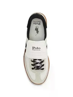 Polo Ralph Lauren Leather And Suede Logo Embroidered Sneakers