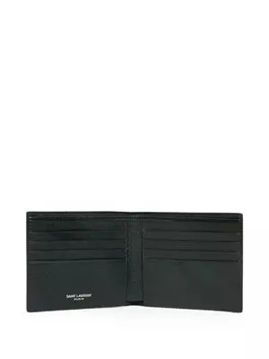 Saint Laurent Tiny Cassandre East/west Wallet In Grained Leather