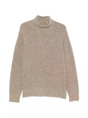 ROBERTO COLLINA Ribbed-knit High-neck Sweater - Neutrals