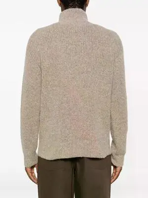 ROBERTO COLLINA Ribbed Knit High-neck Sweater - Neutrals