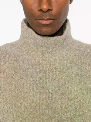 ROBERTO COLLINA Ribbed Knit High-neck Sweater - Neutrals