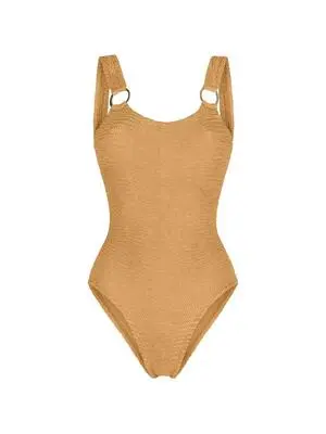 PARAMIDONNA Sophia Ring-detail Swimsuit - Neutrals