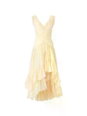 Cinq À Sept Rosalba Ruffled Asymmetric Dress - Neutrals