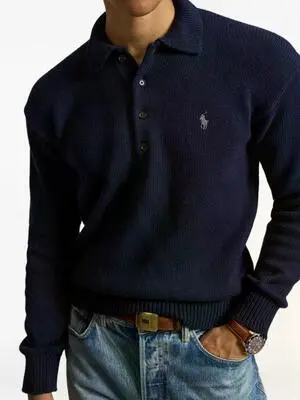 Polo Ralph Lauren Logo-embroidered Button-placket Sweater