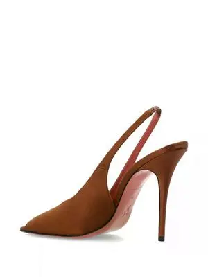 Amina Muaddi Kristina Peep-toe Slingback Pumps