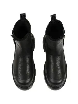 Karl Lagerfeld Logo-embossed Leather Ankle Boots