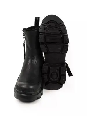 Karl Lagerfeld Logo-embossed Leather Ankle Boots