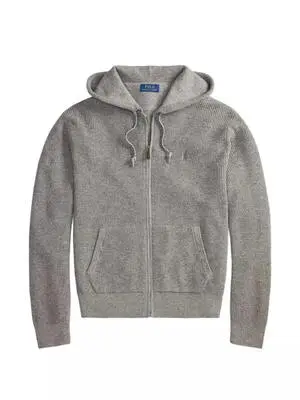 Polo Ralph Lauren Waffle-knit Zip-up Hoodie - Grey