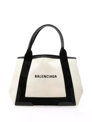 Balenciaga 2019 Canvas Navy Cabas S Tote Bag