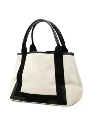 Balenciaga Navy Cabas S Tote Bag - White