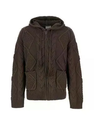 FOUND Cable-knit Zip-up Hoodie