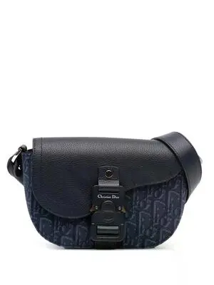 Dior Oblique Canvas Saddle Buckle Messenger Bag