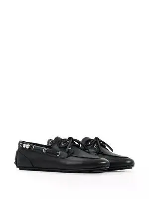 Karl Lagerfeld Pearl Embellished Lace-up Loafers - Black