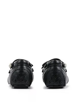 Karl Lagerfeld Pearl Embellished Lace-up Loafers - Black
