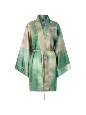 Pinko Gradient Satin Kimono With Belt