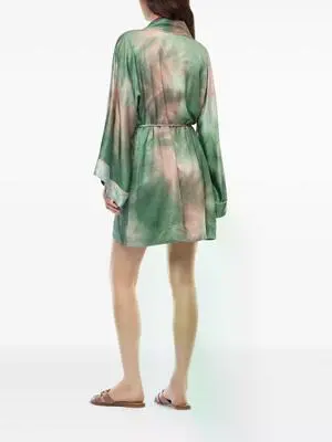 Pinko Gradient Satin Kimono With Belt