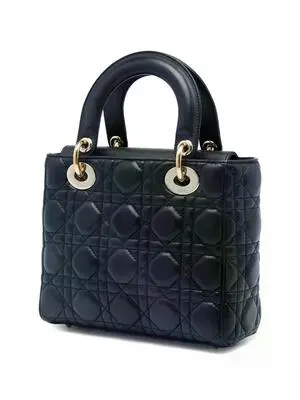 Dior Lambskin Cannage Lady Satchel - Black