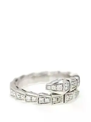 BVLGARI 2020s Serpenti Viper Diamond Ring - Silver
