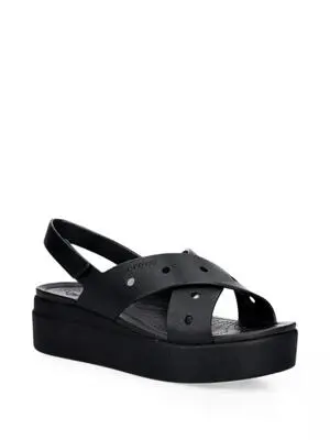 CROCS Brooklyn 4u Cross Strap Platform Sandals - Black
