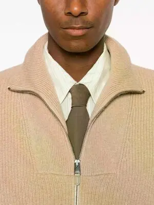 Canali Zip-up Ribbed Sweater