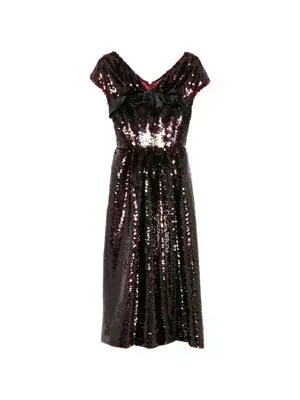 Simone Rocha Sequin-embellished Bow-detail Midi Dress