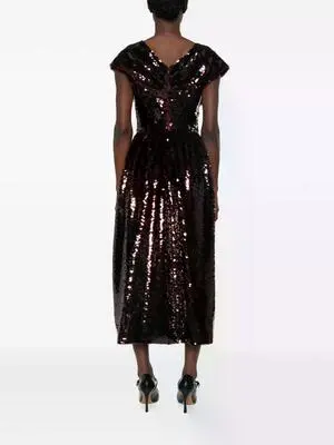 Simone Rocha Sequin-embellished Bow-detail Midi Dress