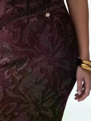 Liu Jo Floral Jacquard Metallic Thread Midi Skirt