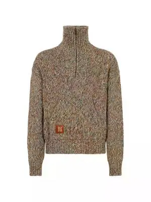 Dsquared2 Mouliné High Neck Half-zip Sweater