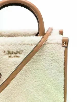 Liu Jo Faux-shearling Logo Plaque Tote Bag