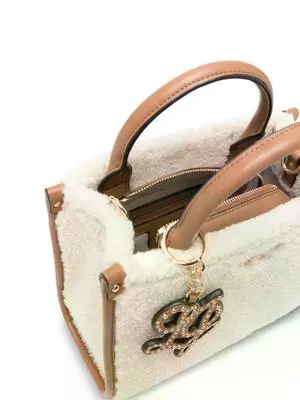 Liu Jo Faux-shearling Logo Plaque Tote Bag