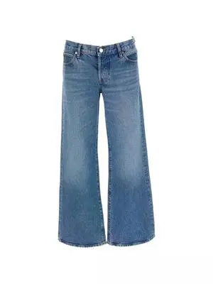FRAME The Pixie Gray Wide-leg Jeans