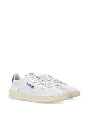 AUTRY Medalist Low Sneakers In And Chocolate Leather - White