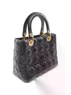 Dior Lady Cannage Tote Bag - Black