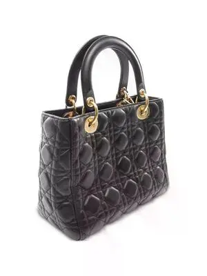 Dior Lady Cannage Tote Bag - Black