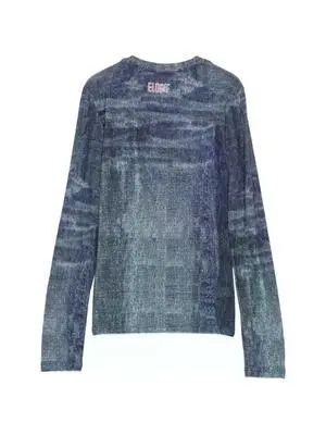 Liu Jo Denim-print Long-sleeve T-shirt