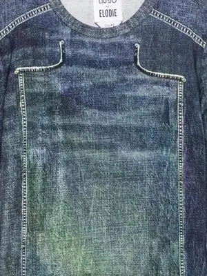 Liu Jo Denim-print Long-sleeve T-shirt