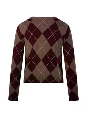 BEYOU Argyle Crew-neck Sweater