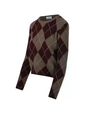 BEYOU Argyle Crew-neck Sweater