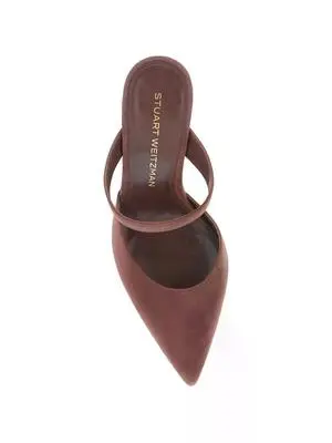 STUART WEITZMAN Pointed-toe Strap Heeled Mules - Brown