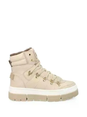 Bogner Lace-up Leather Boots With Padded Collar And Lug Sole