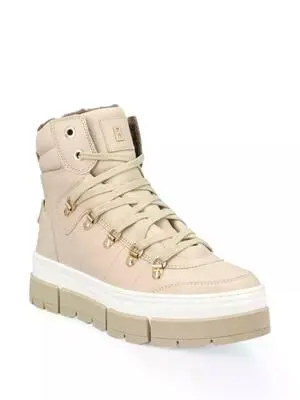 Bogner Lace-up Leather Boots With Padded Collar And Lug Sole