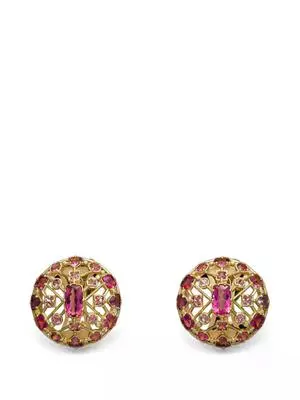 DENISE CASSOU Celestial Night Rubellite And Tourmaline Earrings - Gold