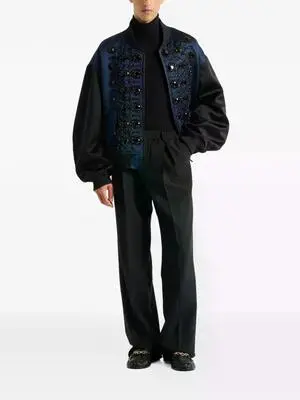 Balmain Logo-embroidered Turtleneck Sweater - Blue